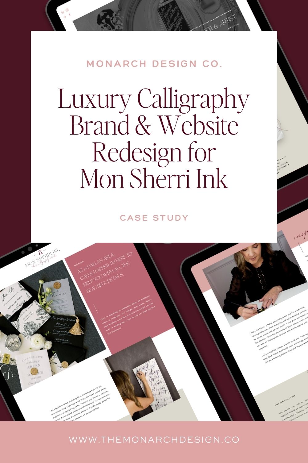 Luxury calligraphy brand redesign Case Study Monarch Design Co.